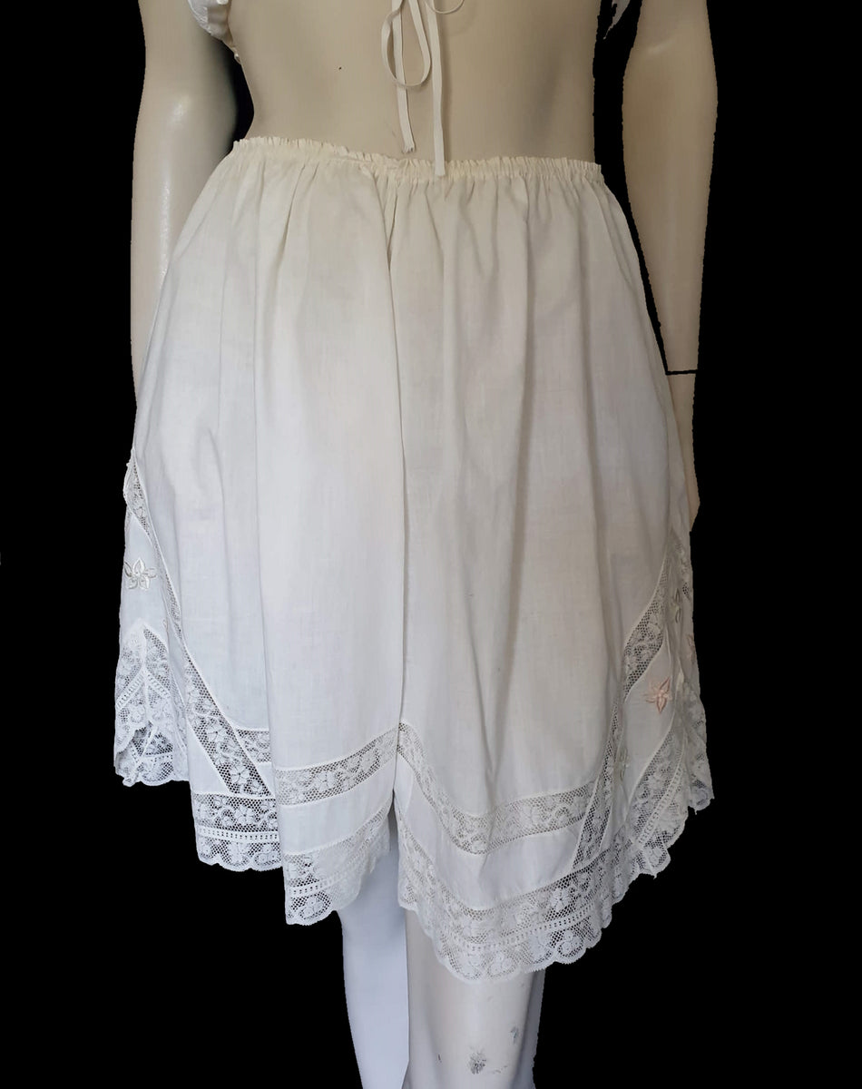 Antique Wide Leg Lacy Bloomers with Embroidery - L – Louisa Amelia Jane ...