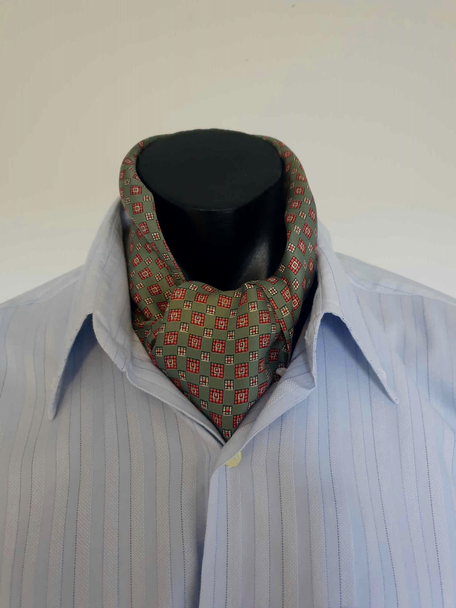 1960s Olive Green Silk Cravat, Ascot, by Rodney – Louisa Amelia Jane ...